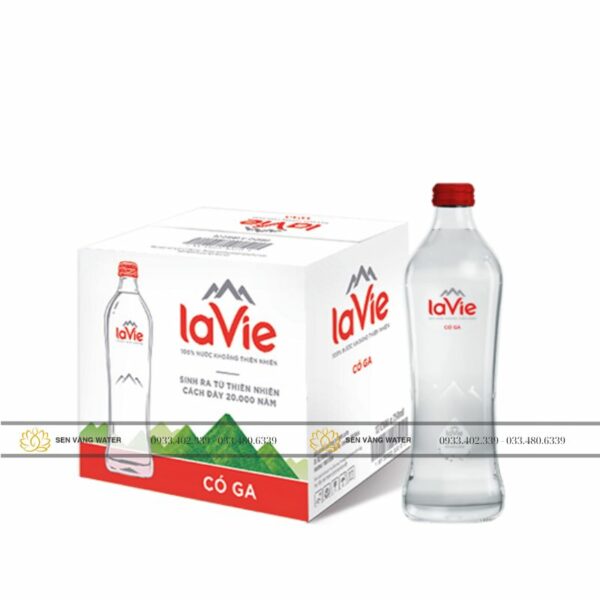 Nước Khoáng Lavie Chai Thủy Tinh 450ml có gas, Giao nhanh - Trung tâm giao nước tại tp hcm